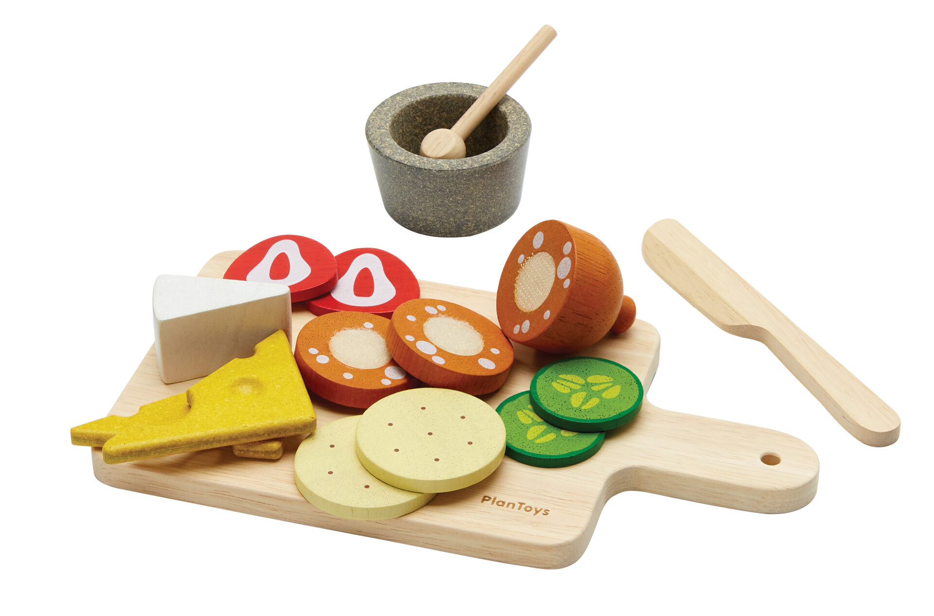 Plantoys Speel Set - Kaas en Charcuterie Plank+2jr - Grasonderjevoeten.nl
