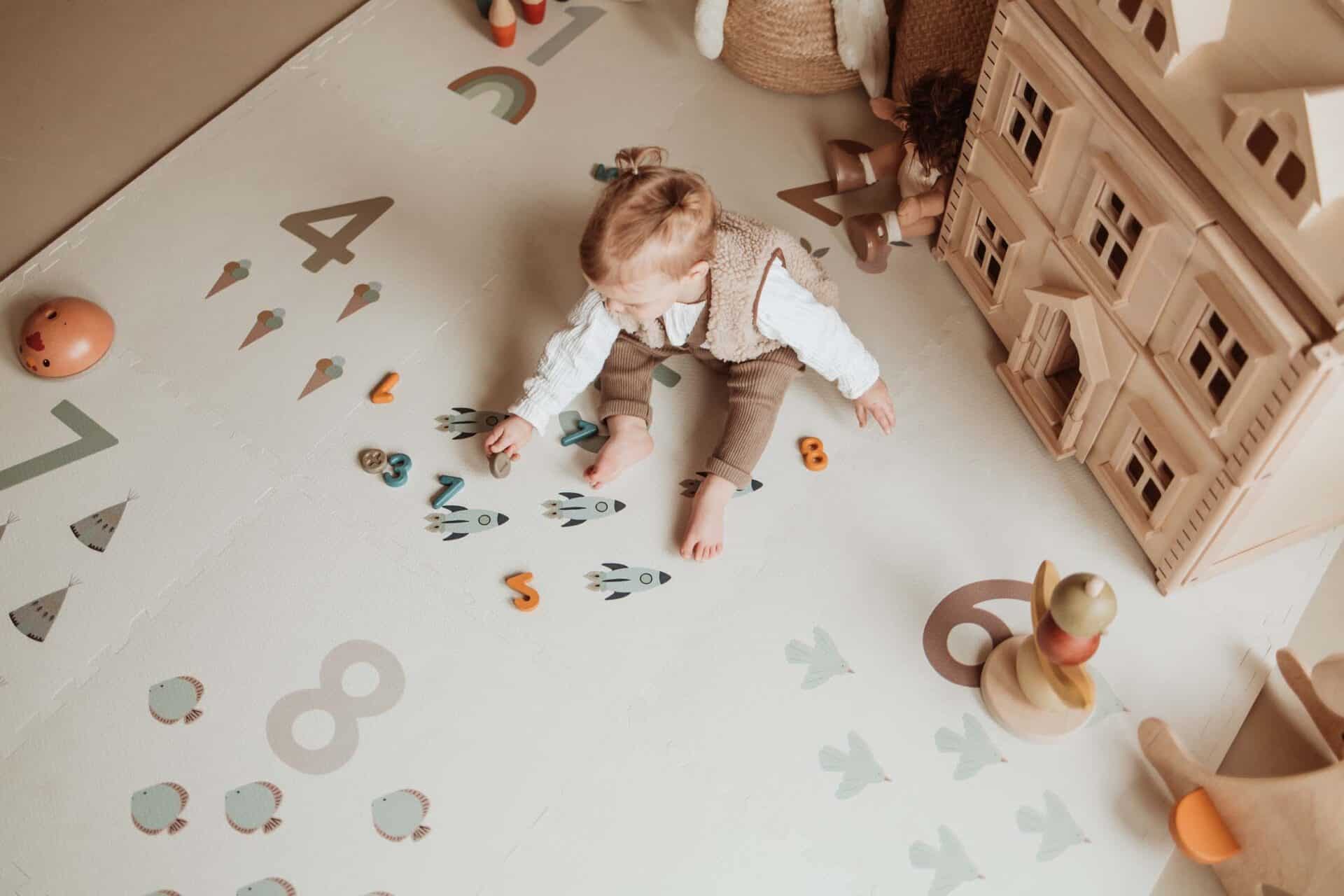 Play and Go Puzzelmat Numbers Terrazzo EVA - Grasonderjevoeten.nl